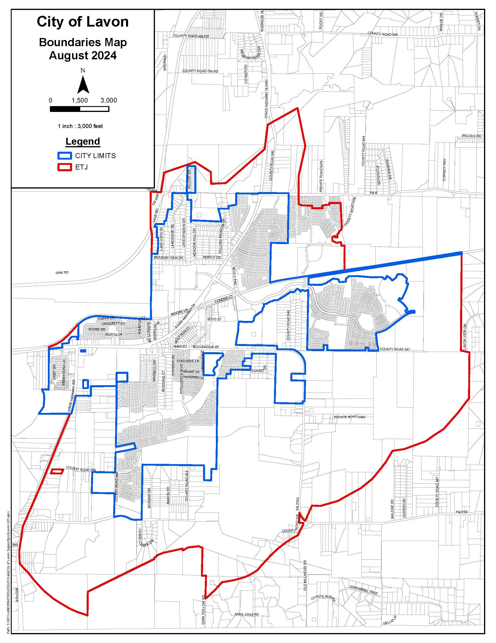 Lavon City Limits and ETJ | Lavon Economic Development Corp TX