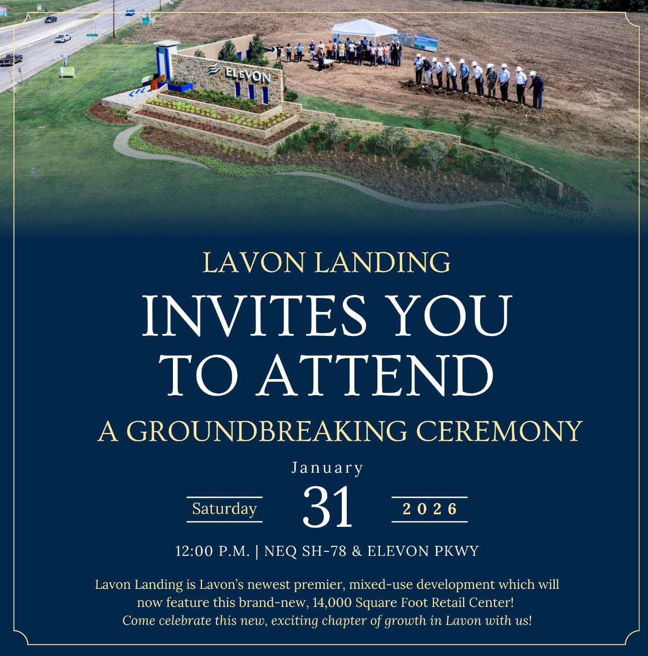 Jan 31 Groundbreaking for Lavon Landing | Lavon Economic Development ...